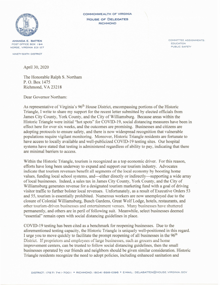Delegate Batten’s letter to Governor Northam – Amanda Batten ...